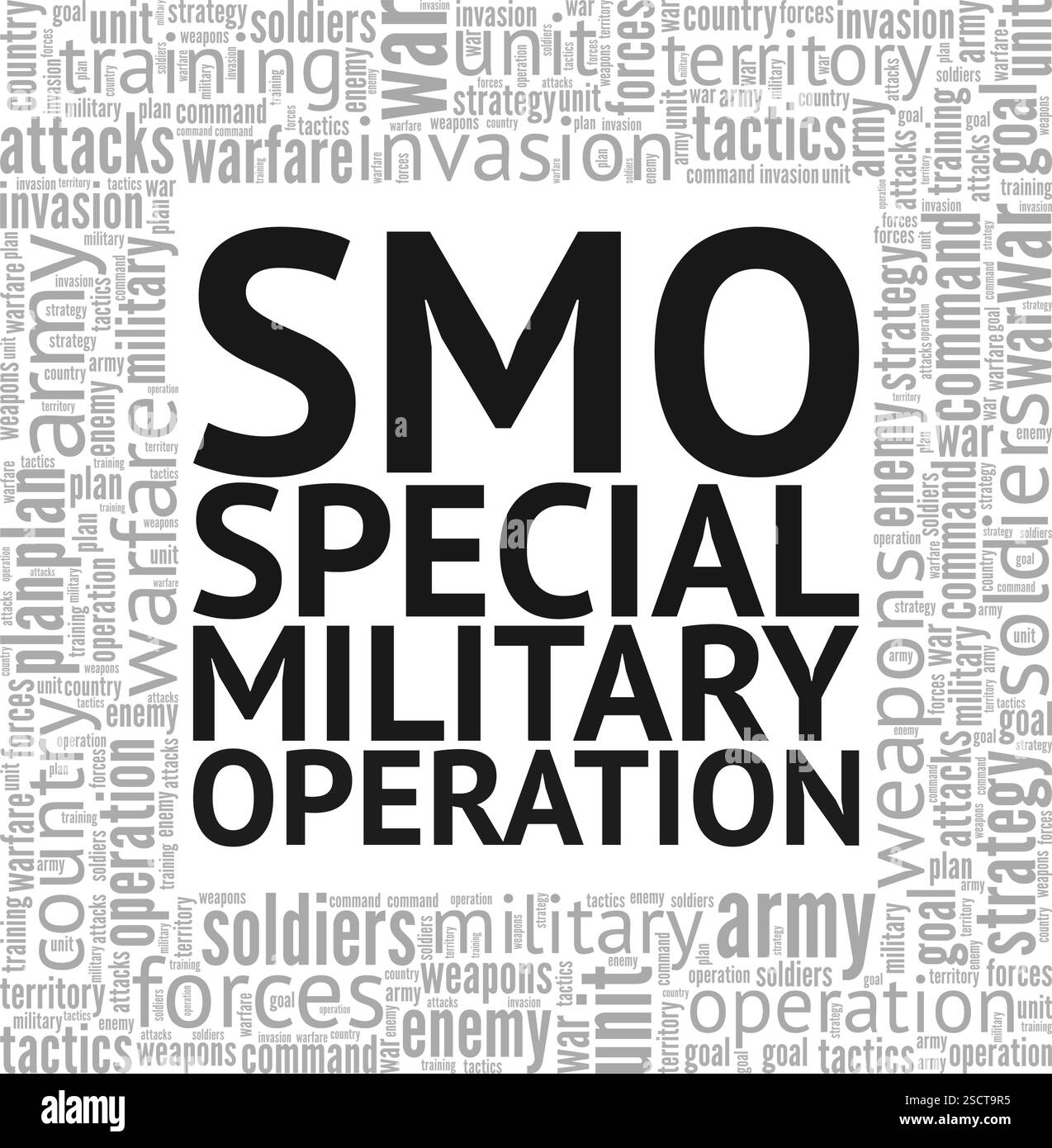 SMO - Special Military Operation word cloud conceptual design isolated ...