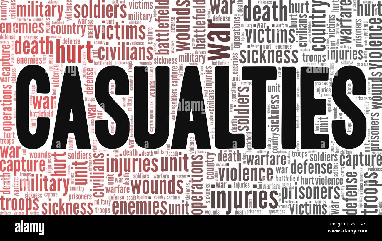 Casualties of war word cloud conceptual design isolated on white ...