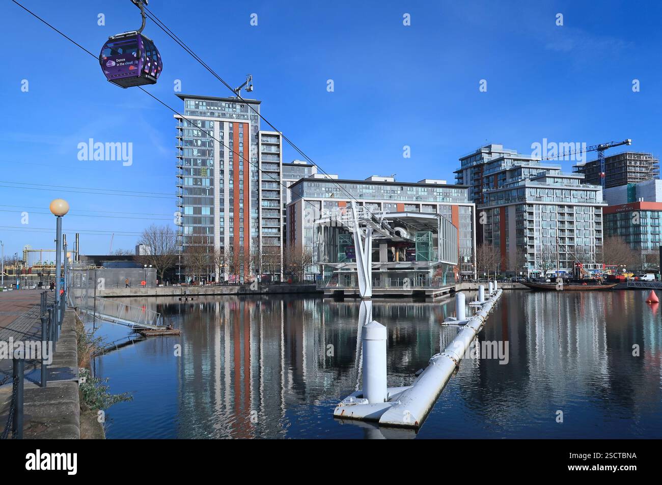 The northern terminal of the London Cable Car at Royal Victoria Dock in ...