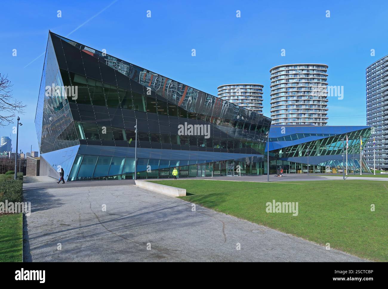 The new London City Hall Building by the Royal Victoria Dock in London, UK. Formerly called The ...