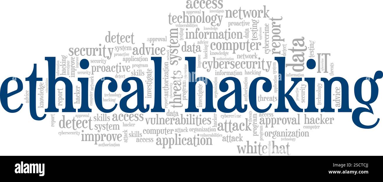 Ethical Hacking word cloud conceptual design isolated on white ...