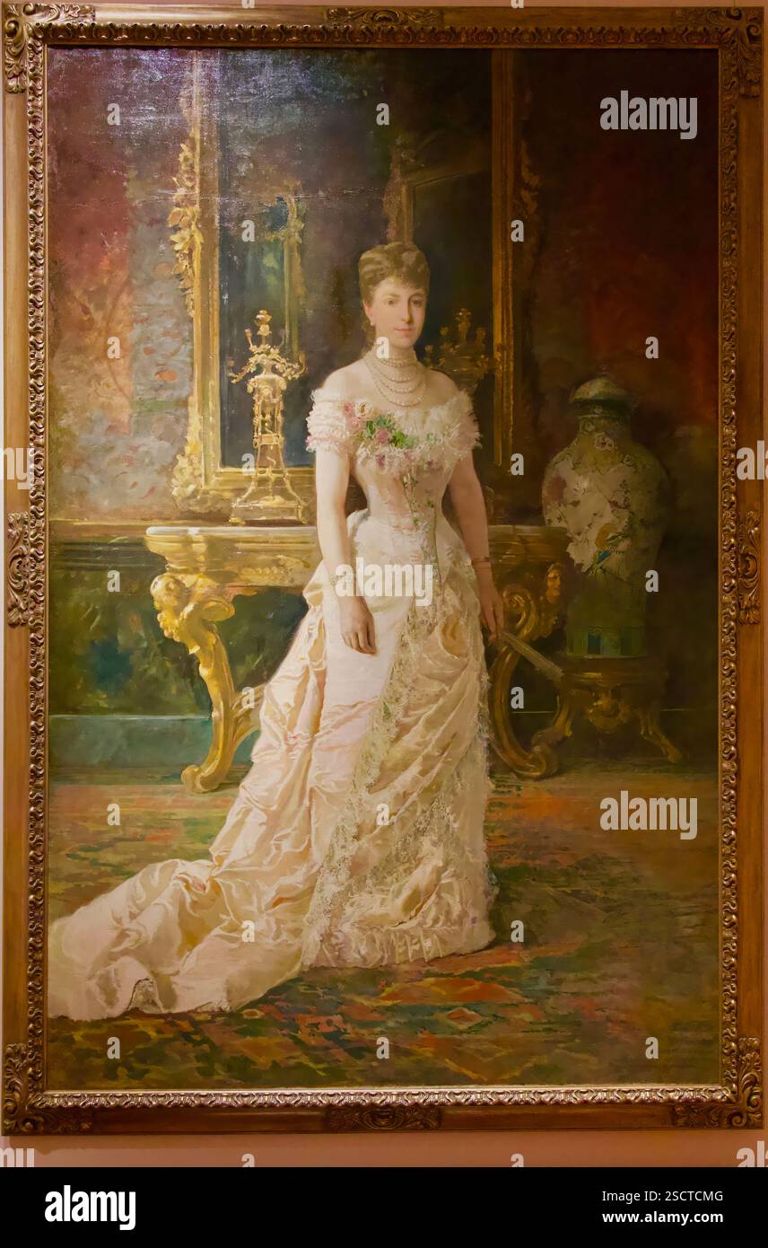 Oil on canvas portrait of Queen Maria Cristina of Hapsburg and Lorena ...