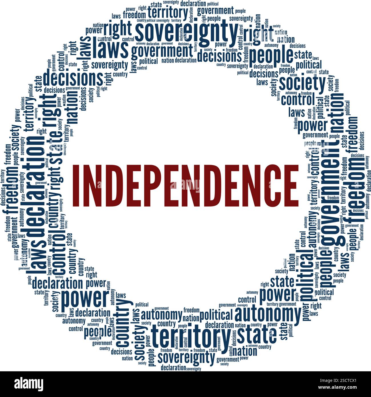 Independence word cloud conceptual design isolated on white background ...