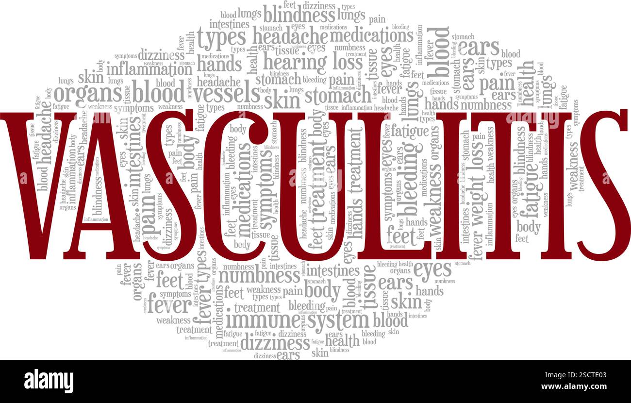Vasculitis word cloud conceptual design isolated on white background ...