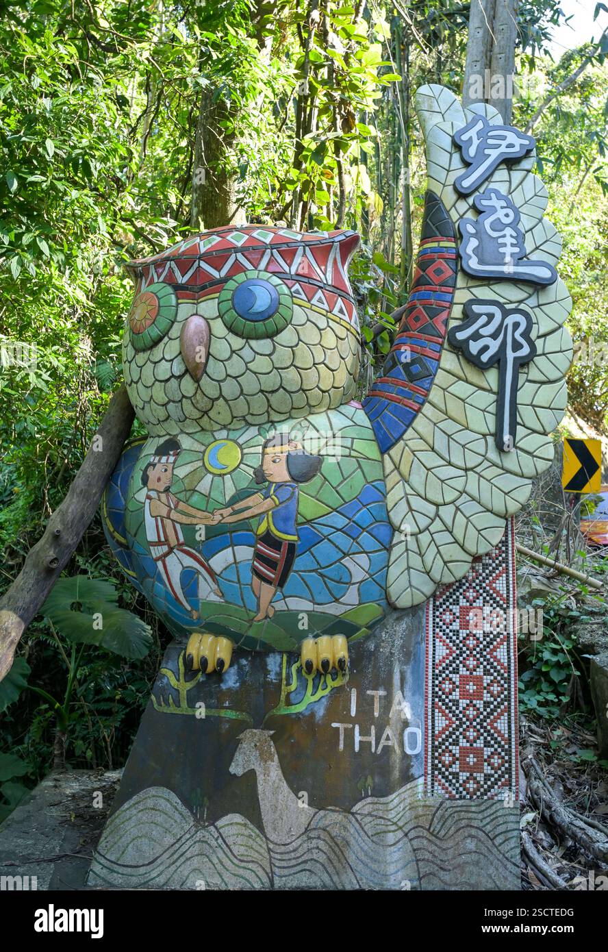 Eule als Symbol der Eingeborenen, Stamm der Ita Thao, Sonne-Mond-See ...