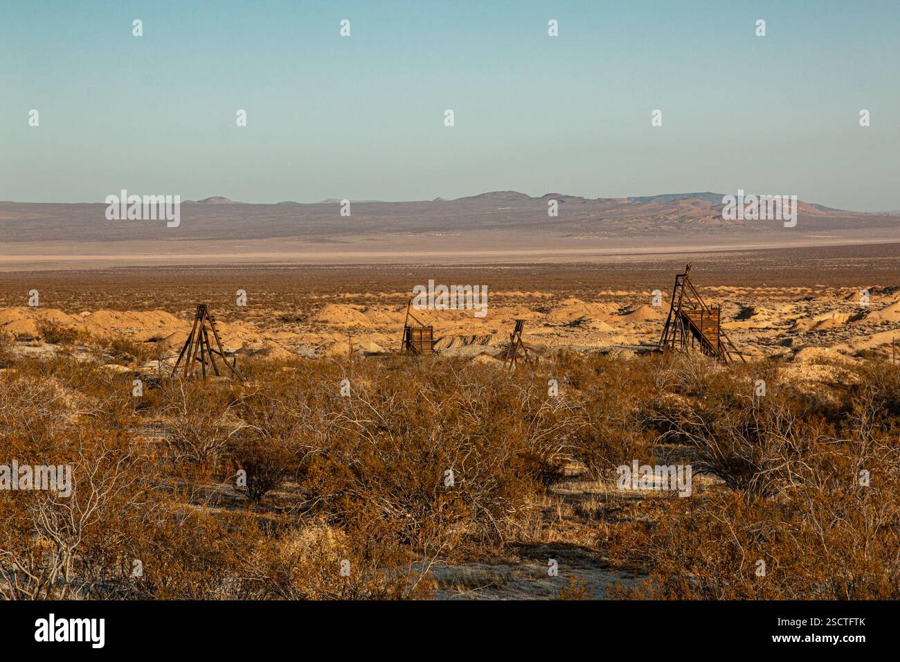 Headframes and tailings from abandoned mines in the ghost town of ...