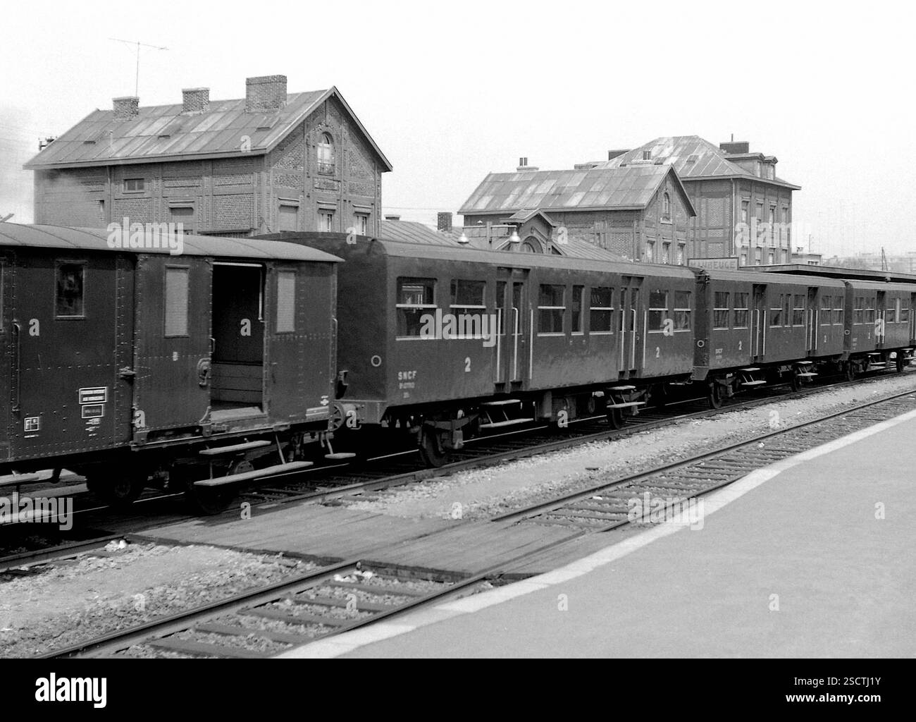 Train station in france Black and White Stock Photos & Images - Alamy