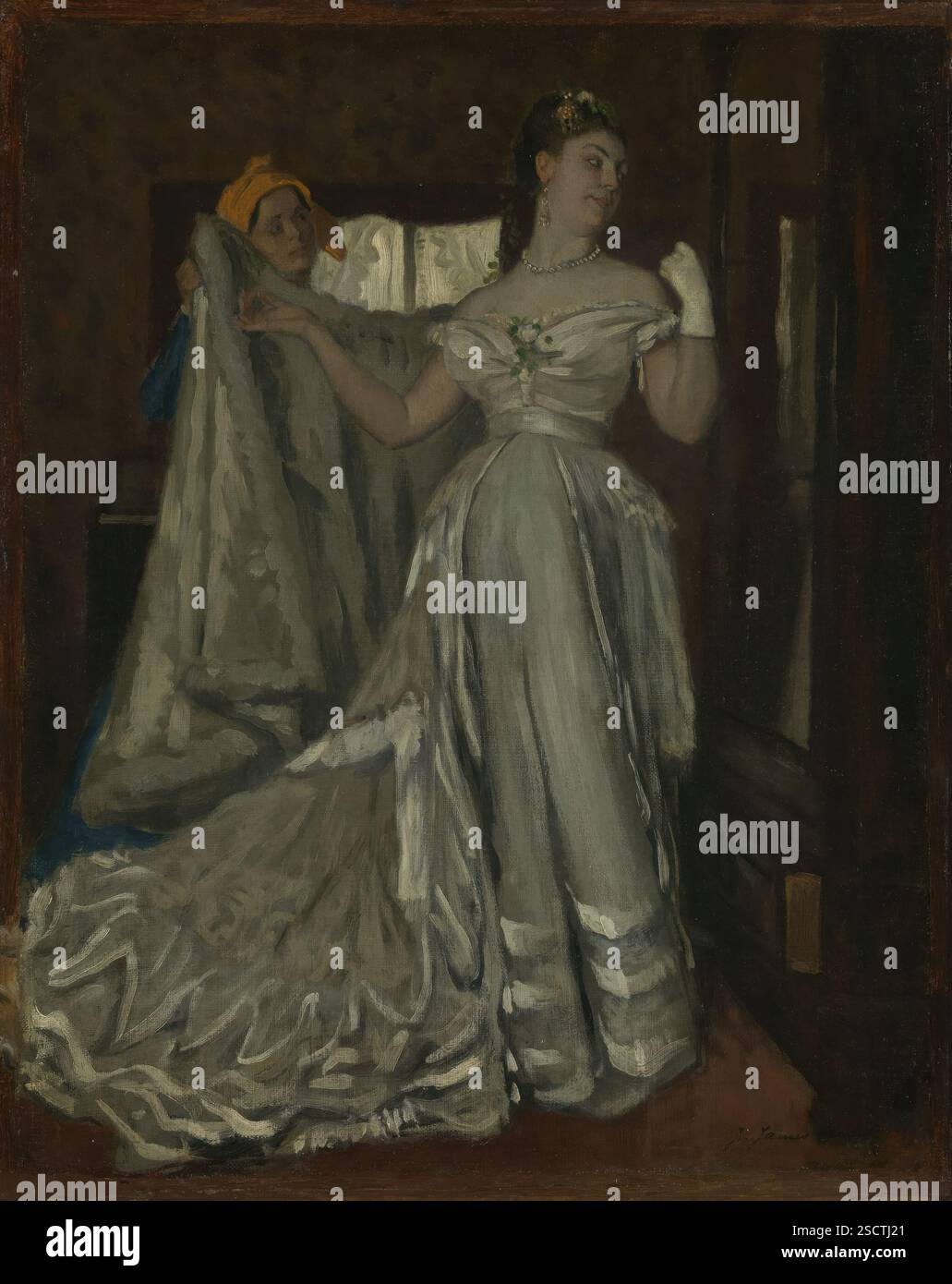 Lady and Chambermaid, probably 1870s Stock Photo - Alamy