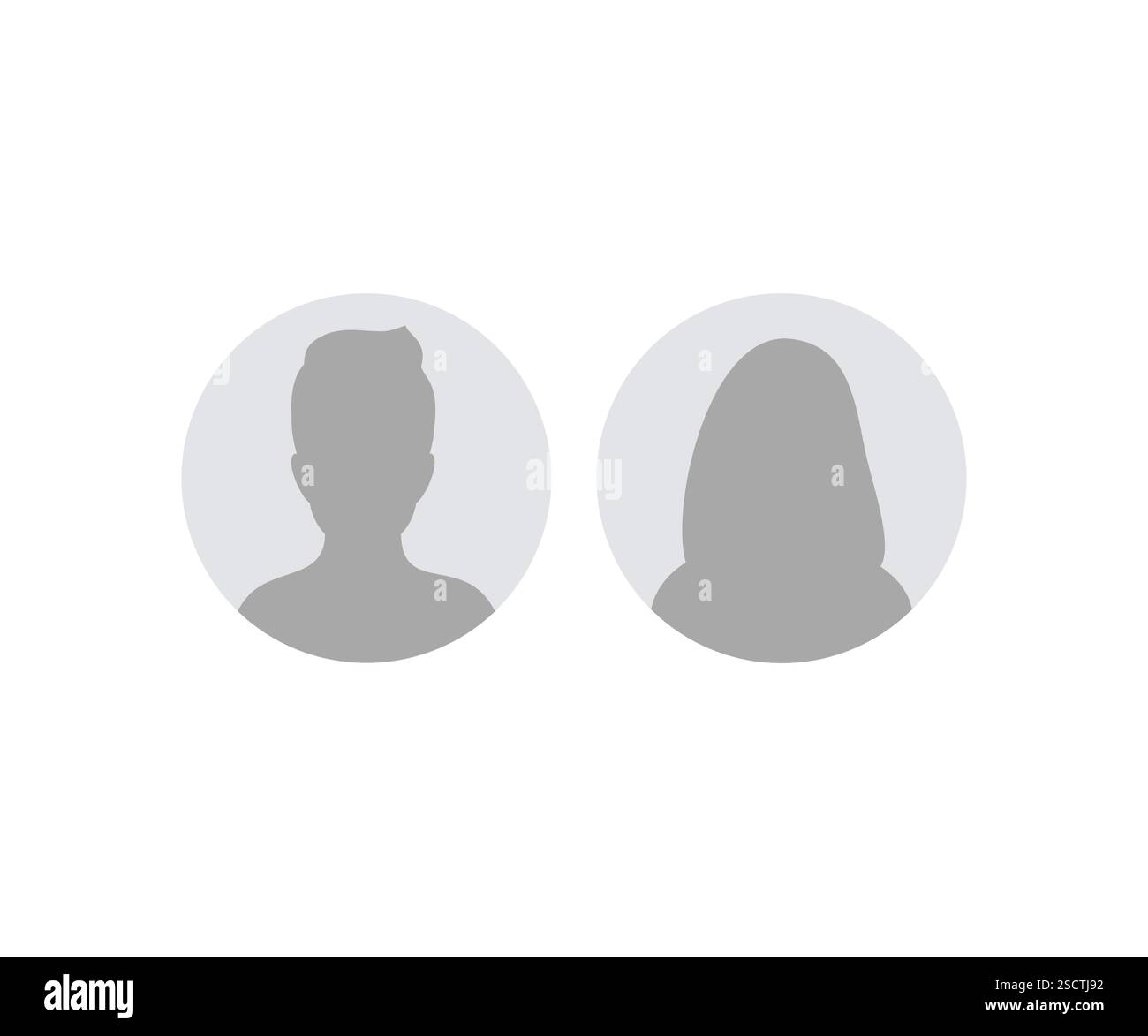Male and female face silhouette or icon. Man and woman avatar profile ...