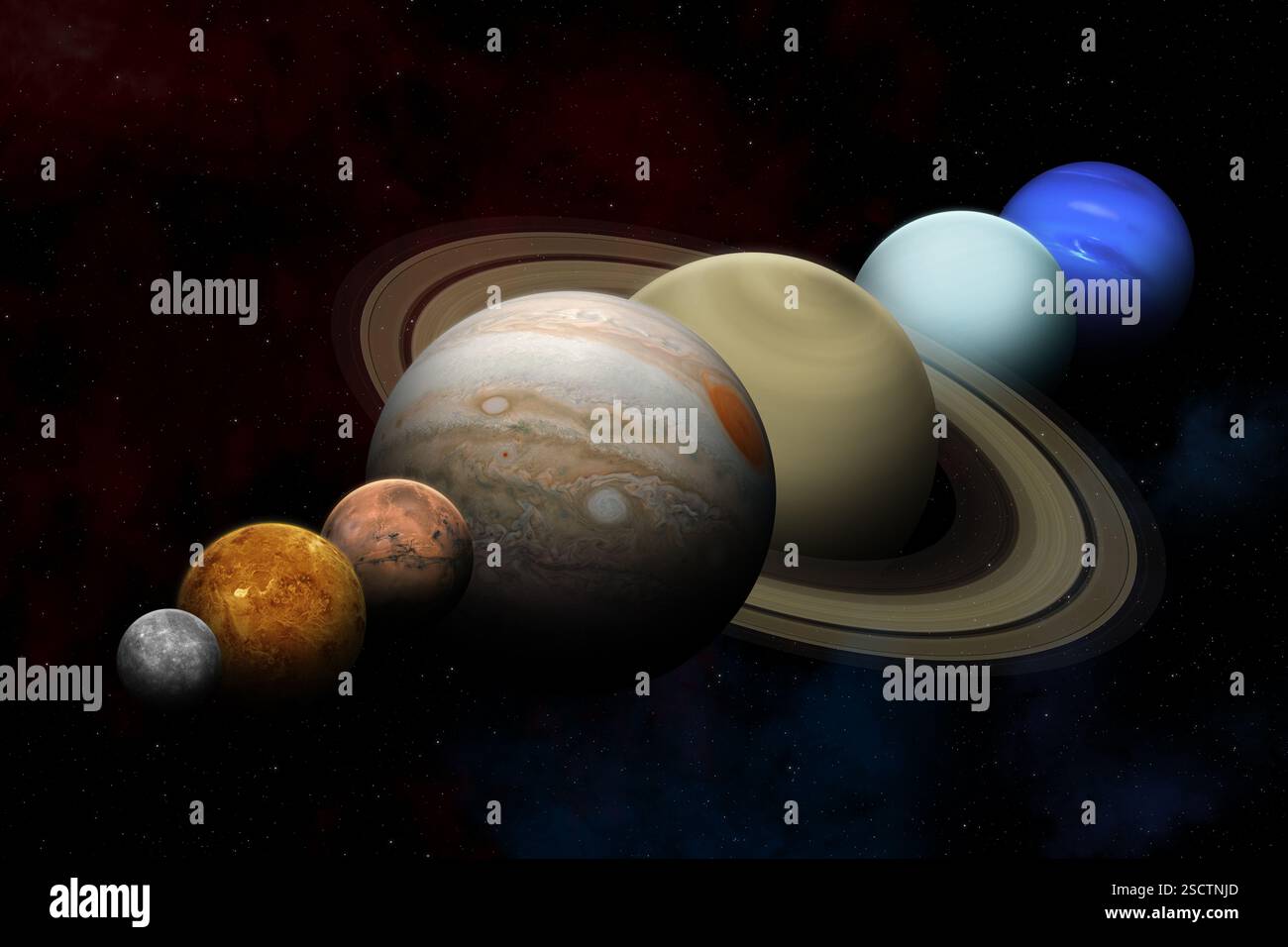 A planetary alignment, or a planetary parade. Mercury, Venus, Mars ...