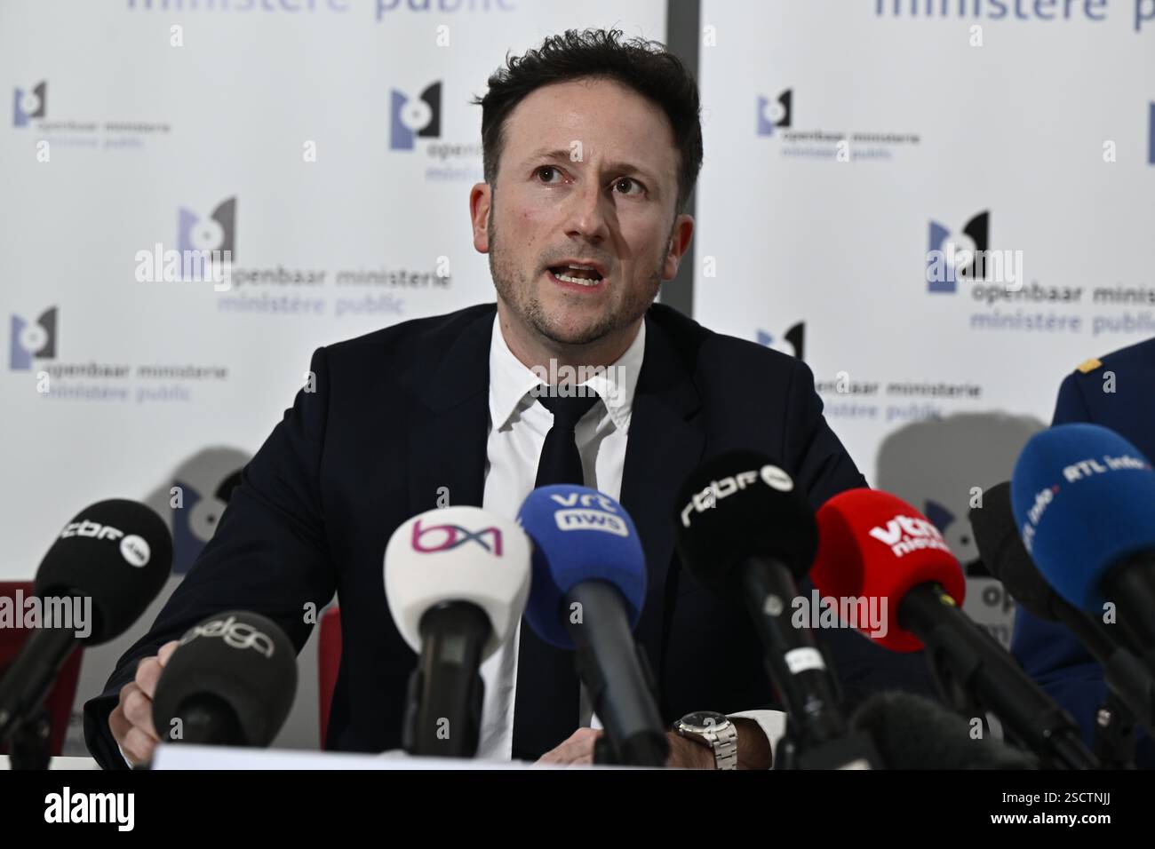 Brussels' King's Prosecutor Julien Moinil pictured during a press ...
