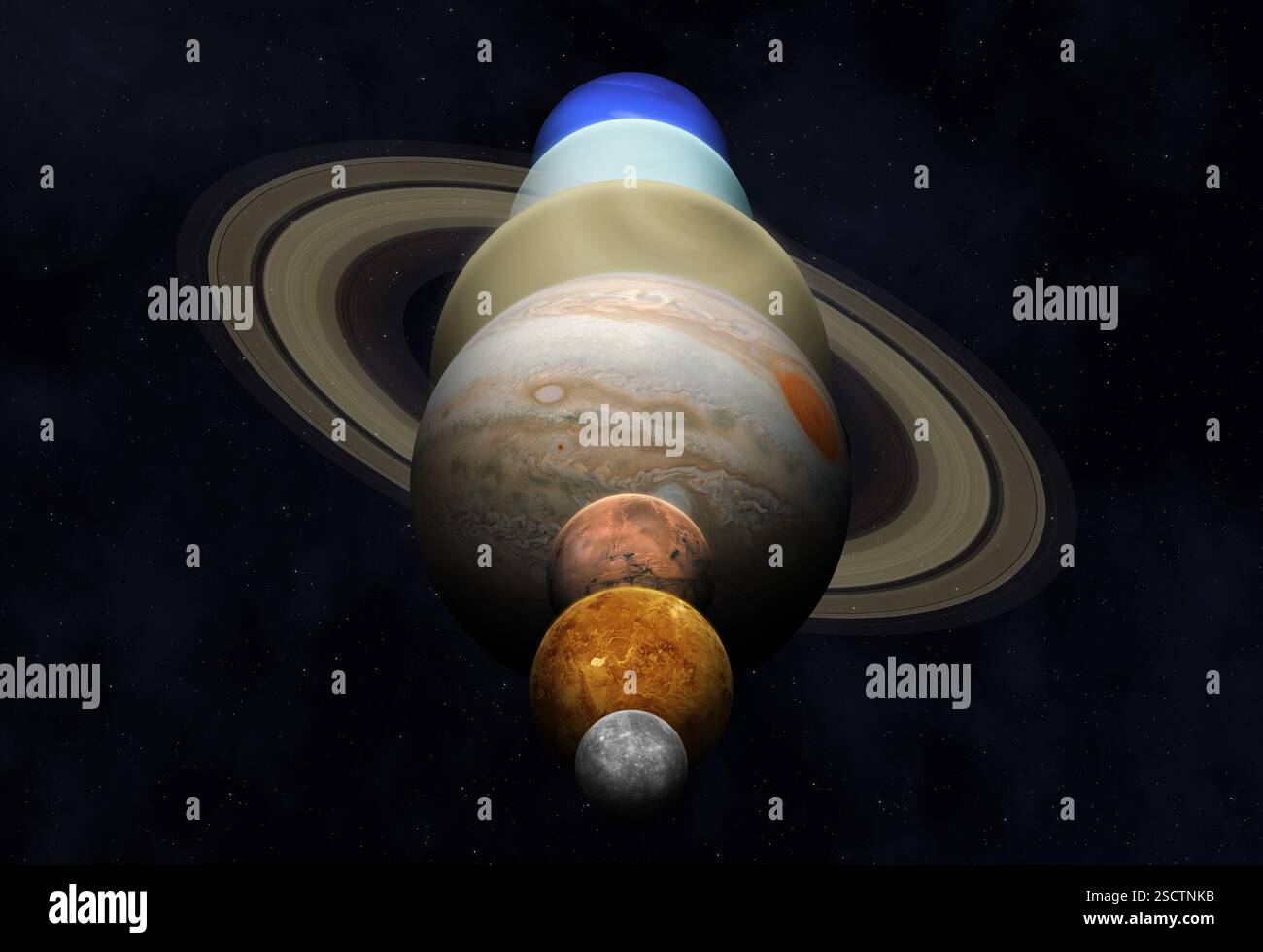A planetary alignment or a planetary parade. Mercury, Venus, Mars ...