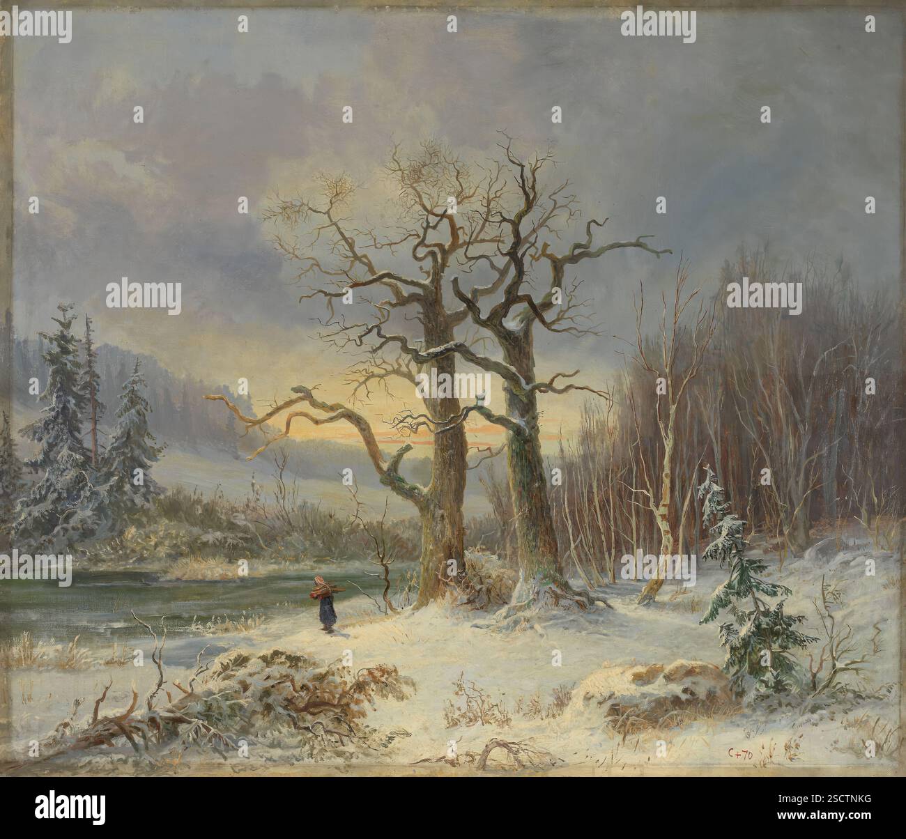 Winter landscape, 1870 Stock Photo - Alamy