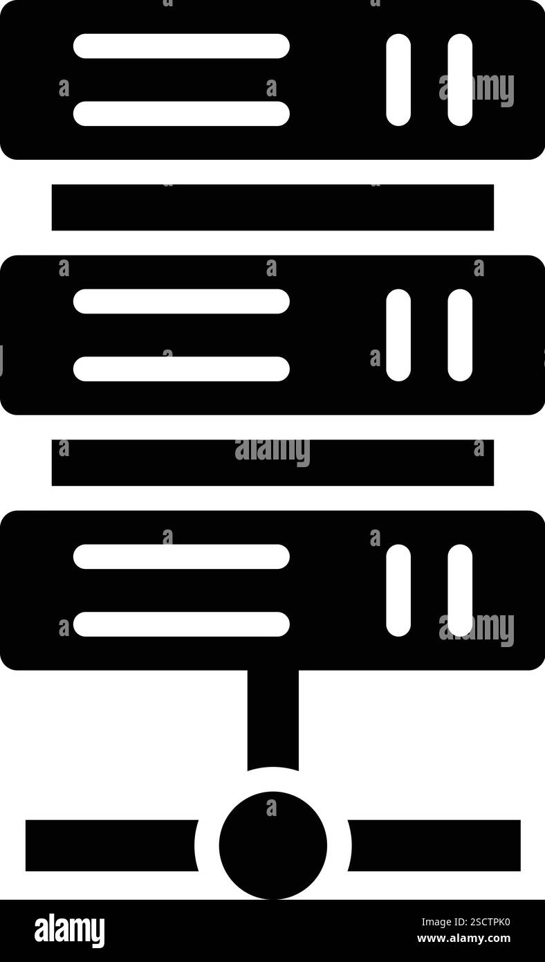 Storage server icon illustration Black and White Stock Photos & Images ...