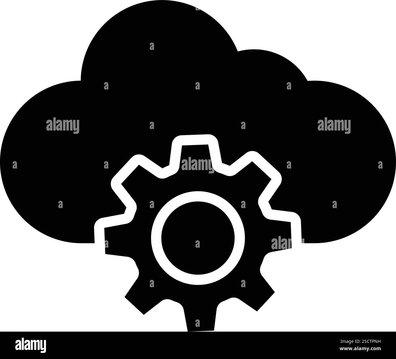 Illustration cloud settings icon Black and White Stock Photos & Images ...
