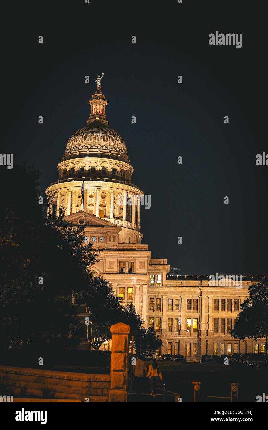 Austin Texas Capitol night Stock Photo - Alamy