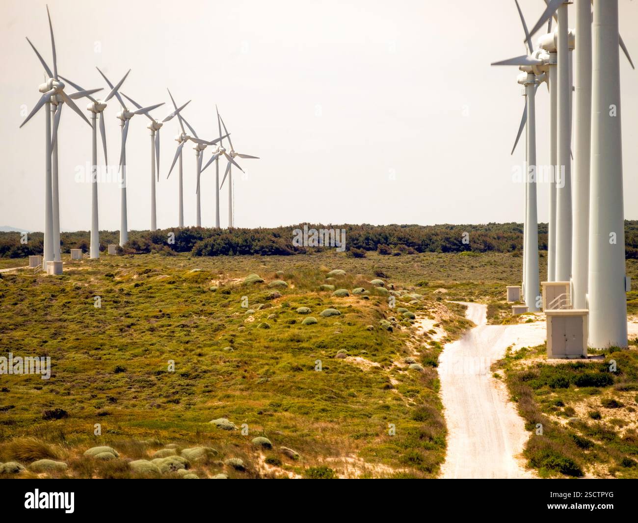 White wind turbine generating hi-res stock photography and images - Alamy