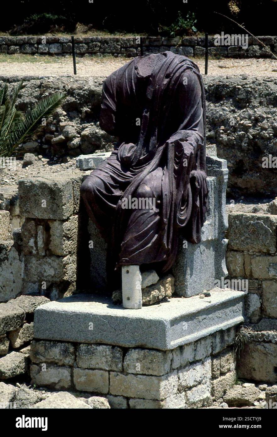 A headless figure in the ancient city of Caesarea Martima. [automated ...