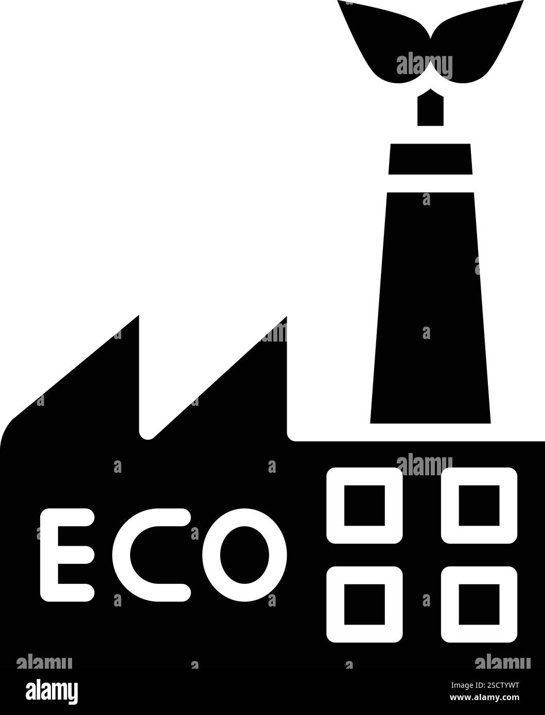 Eco factory icon outline Cut Out Stock Images & Pictures - Alamy