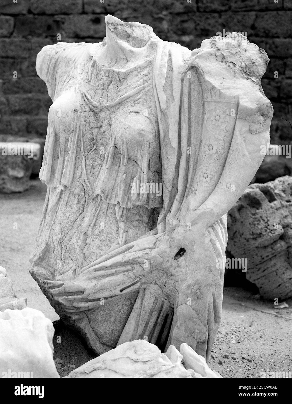 A headless figure in the ancient city of Caesarea Martima. [automated ...