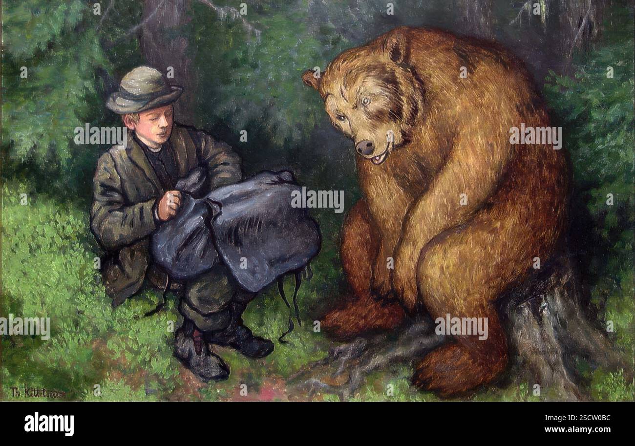 The Ash Lad and the Bear, 1900 Stock Photo - Alamy