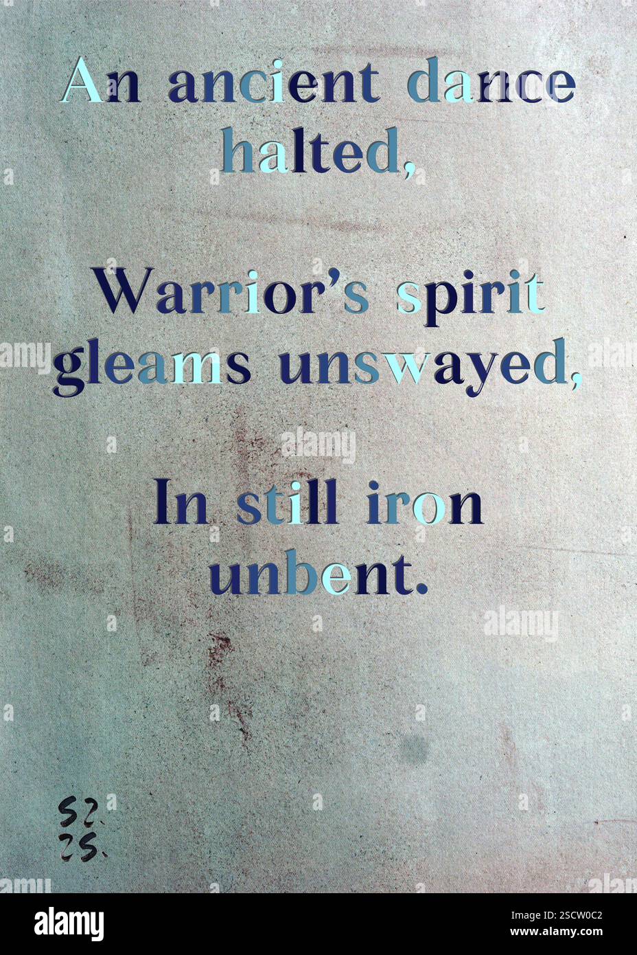 An ancient dance halted, Warrior's spirit gleams unswayed, In still ...