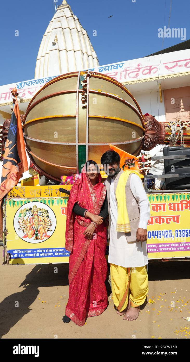 Beawar, Rajasthan, India, February 5, 2025: Hindu devotees with a 21 ...