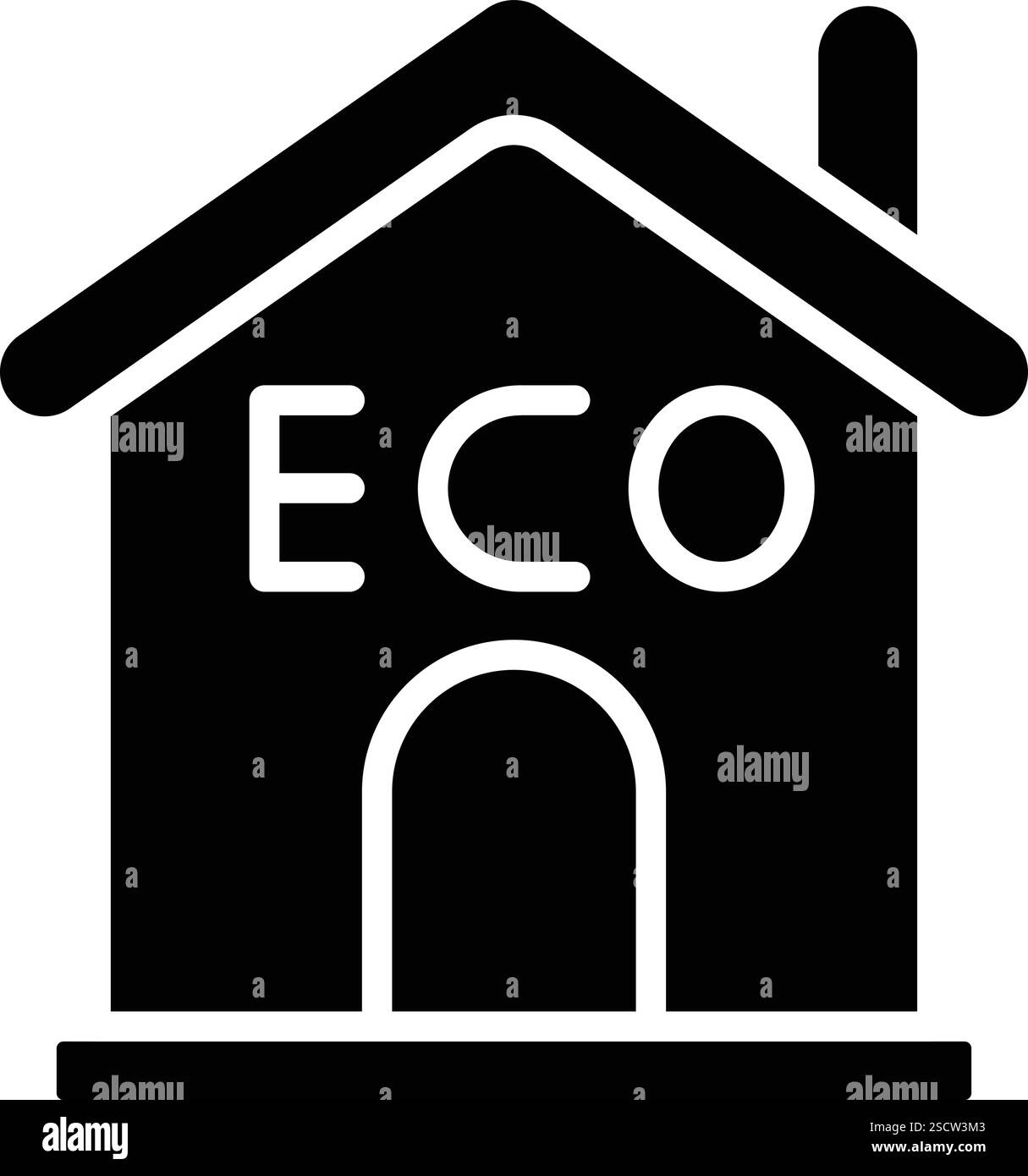 Eco house outline vector Black and White Stock Photos & Images - Alamy