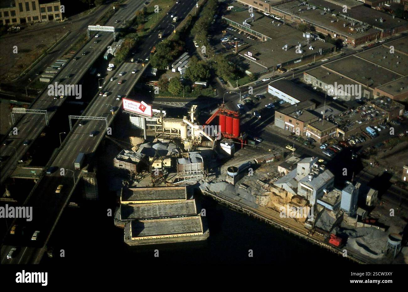 From the air at LaGuardia Airport in New York: Picture shows industrial ...
