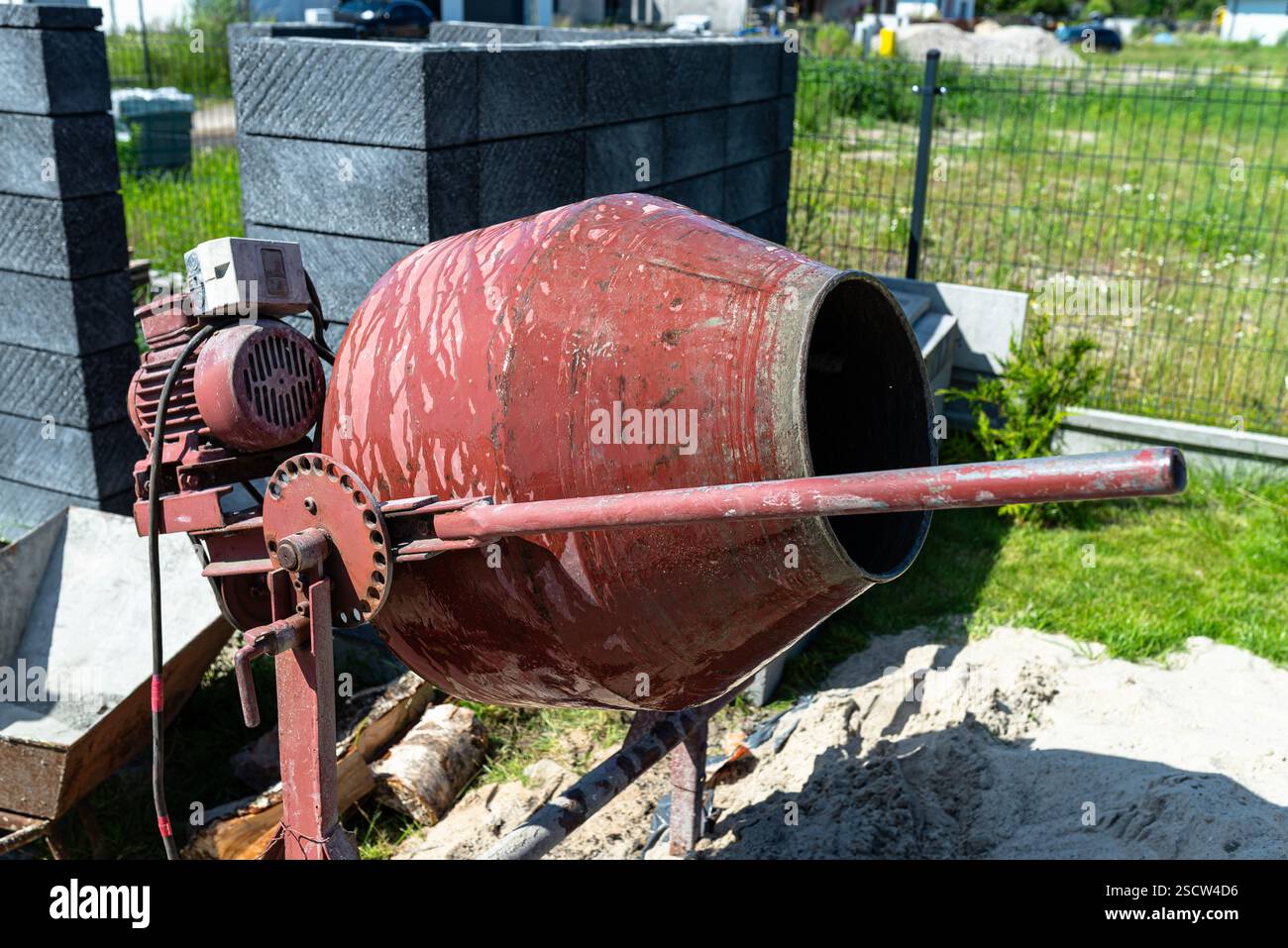 Construction materials cement mixer spinning hi-res stock photography ...