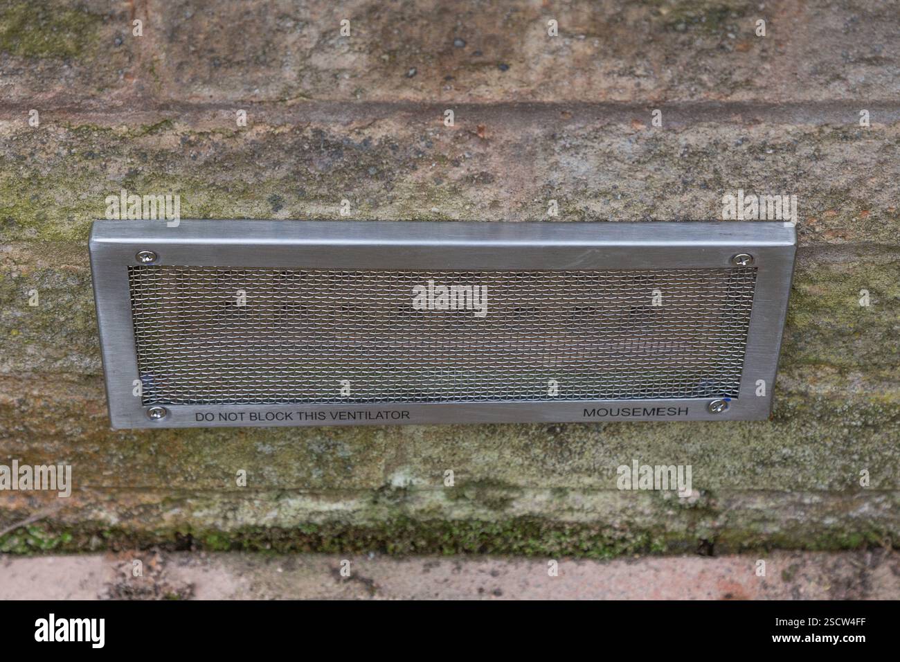 A stainless steel mesh air brick cover to prevent vermin (mice and rats ...