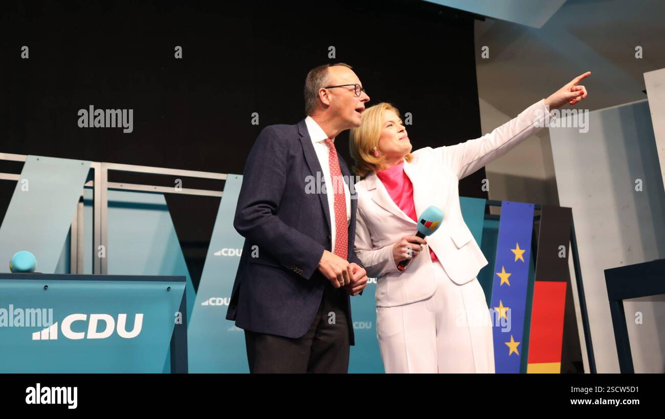 BundestagswahlKampf CDU 07.02.2025, Germany, Rheinland-Pfalz, Stromberg, Deutscher Michel Halle ...