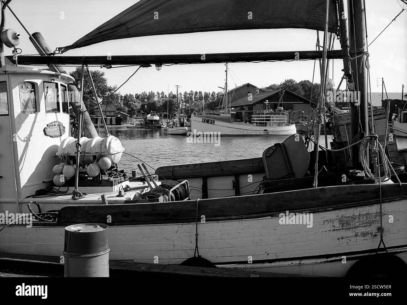 Boats in a harbor on the Danish Baltic coast. [automated translation ...