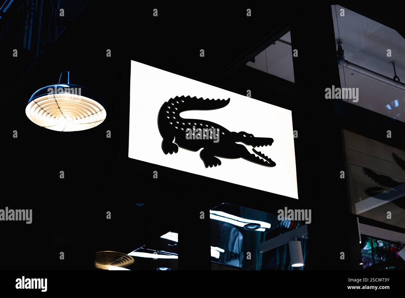 Lacoste Storefront Logo. Elegant Branding Display. London, UK, 4 July ...