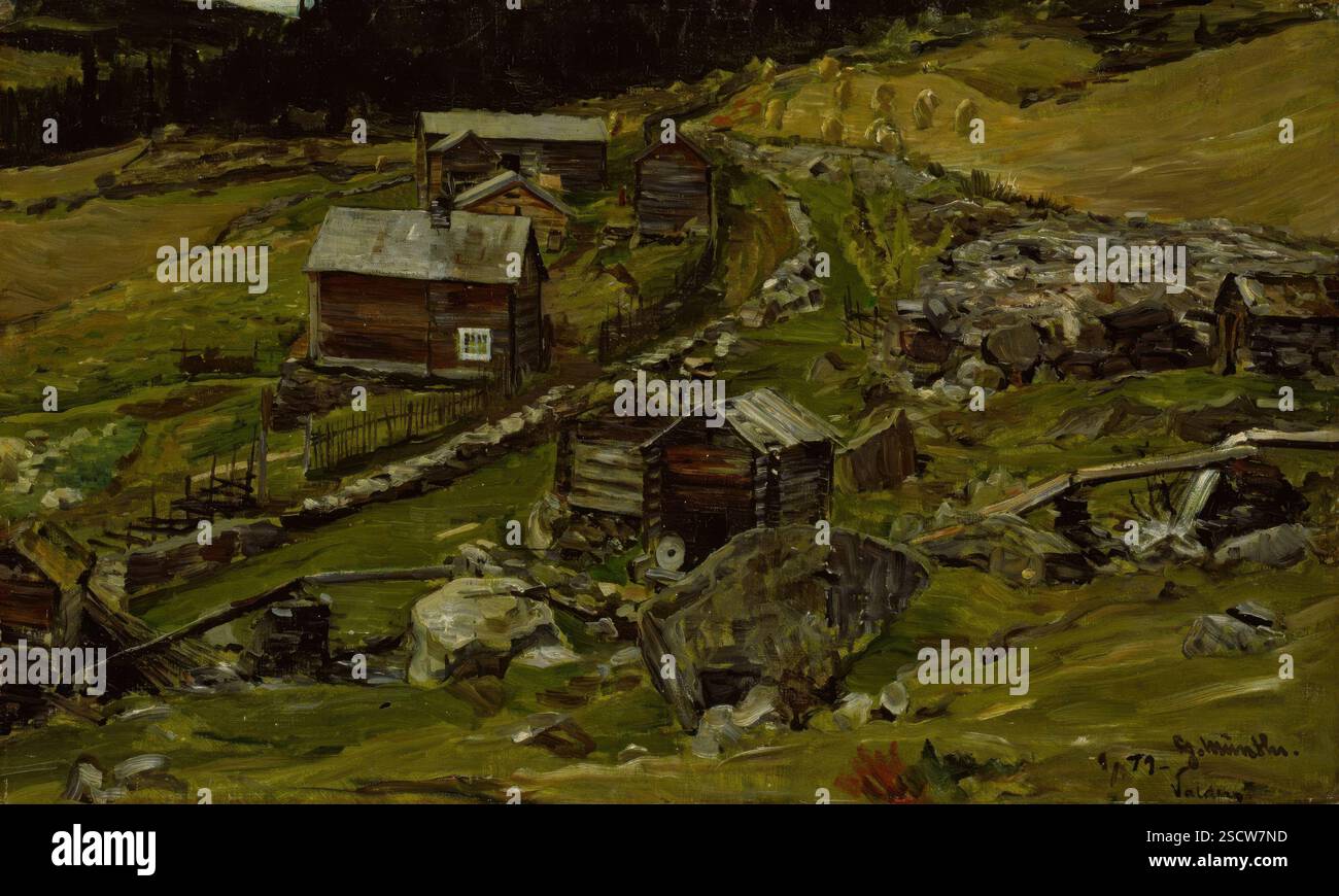 Farm in Valdres, 1879 Stock Photo - Alamy