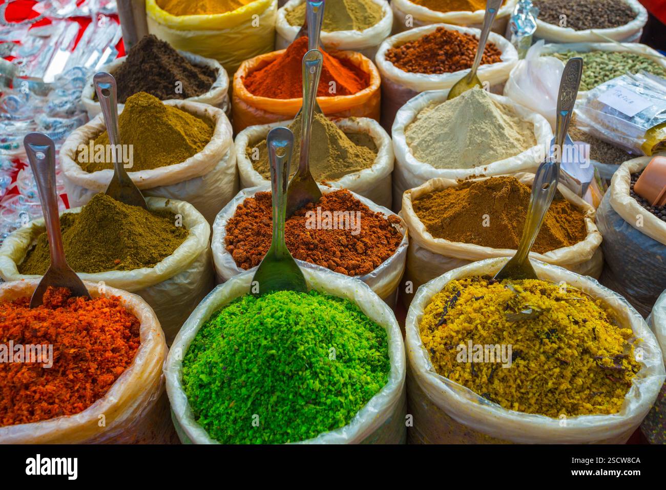 Sale of spices in the markets of Goa and other states of India Stock ...