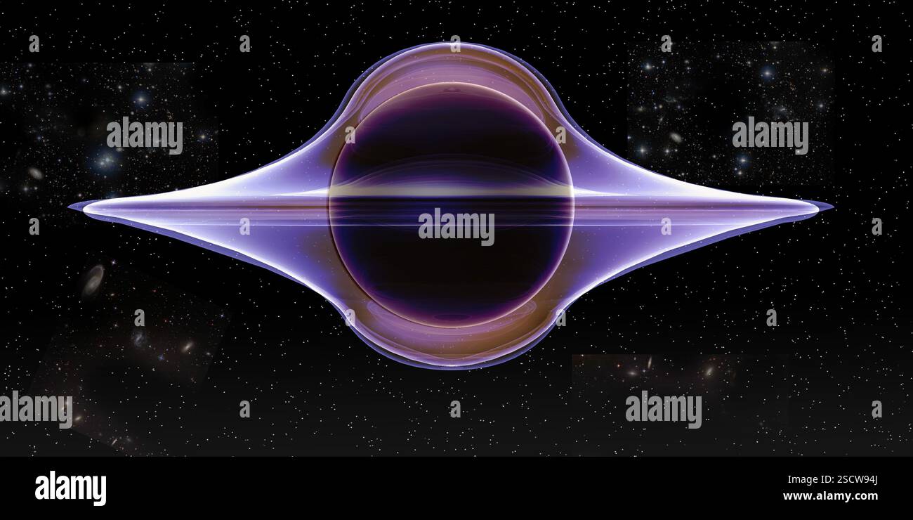Black hole 3d illustration. A black hole forms when the core of a star ...