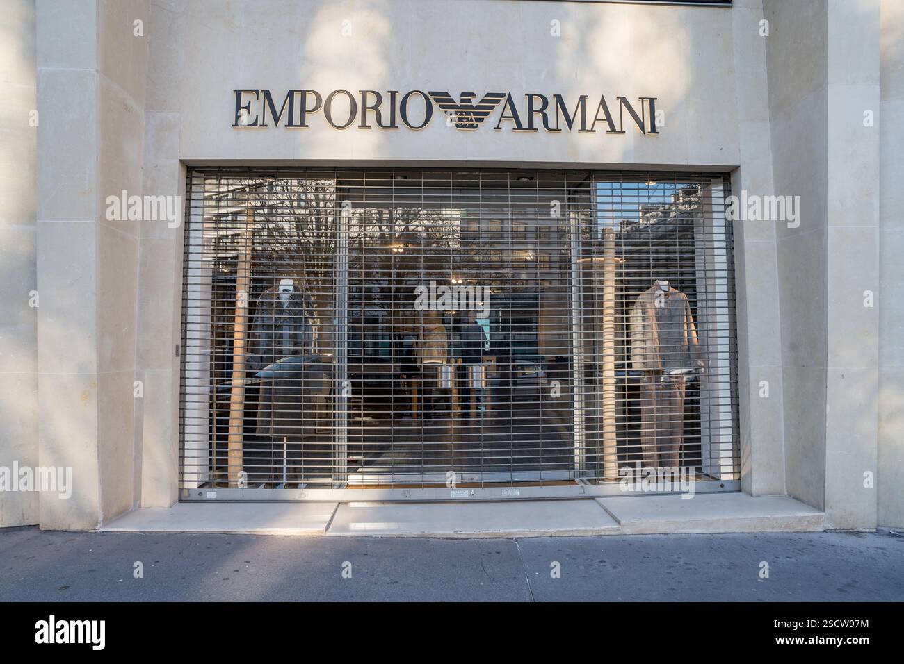 Shopping district showcases elegant fashion store with unique ...