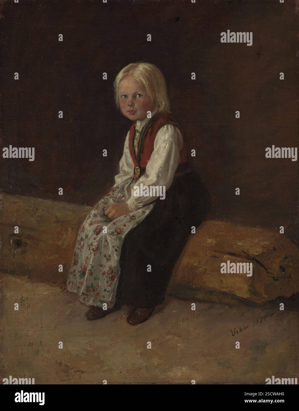 Portrait of Sella Larsdatter Vikor, 1871 Stock Photo - Alamy