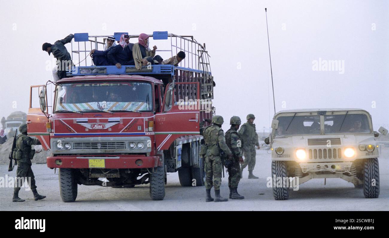First Gulf War: 26th March 1991 A U.S. Army Humvee drives through an ...