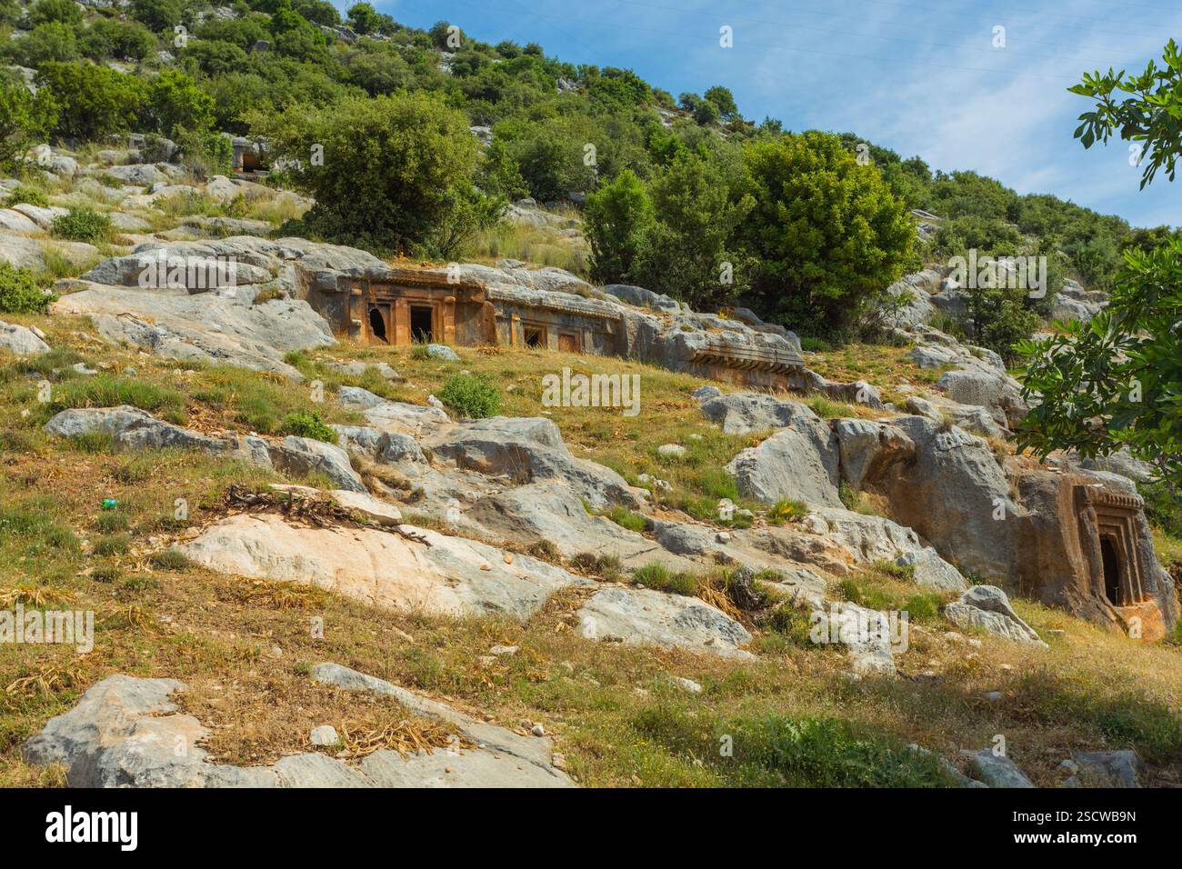Ancient antique burial in the rocks in Demre. Turkey Stock Photo - Alamy