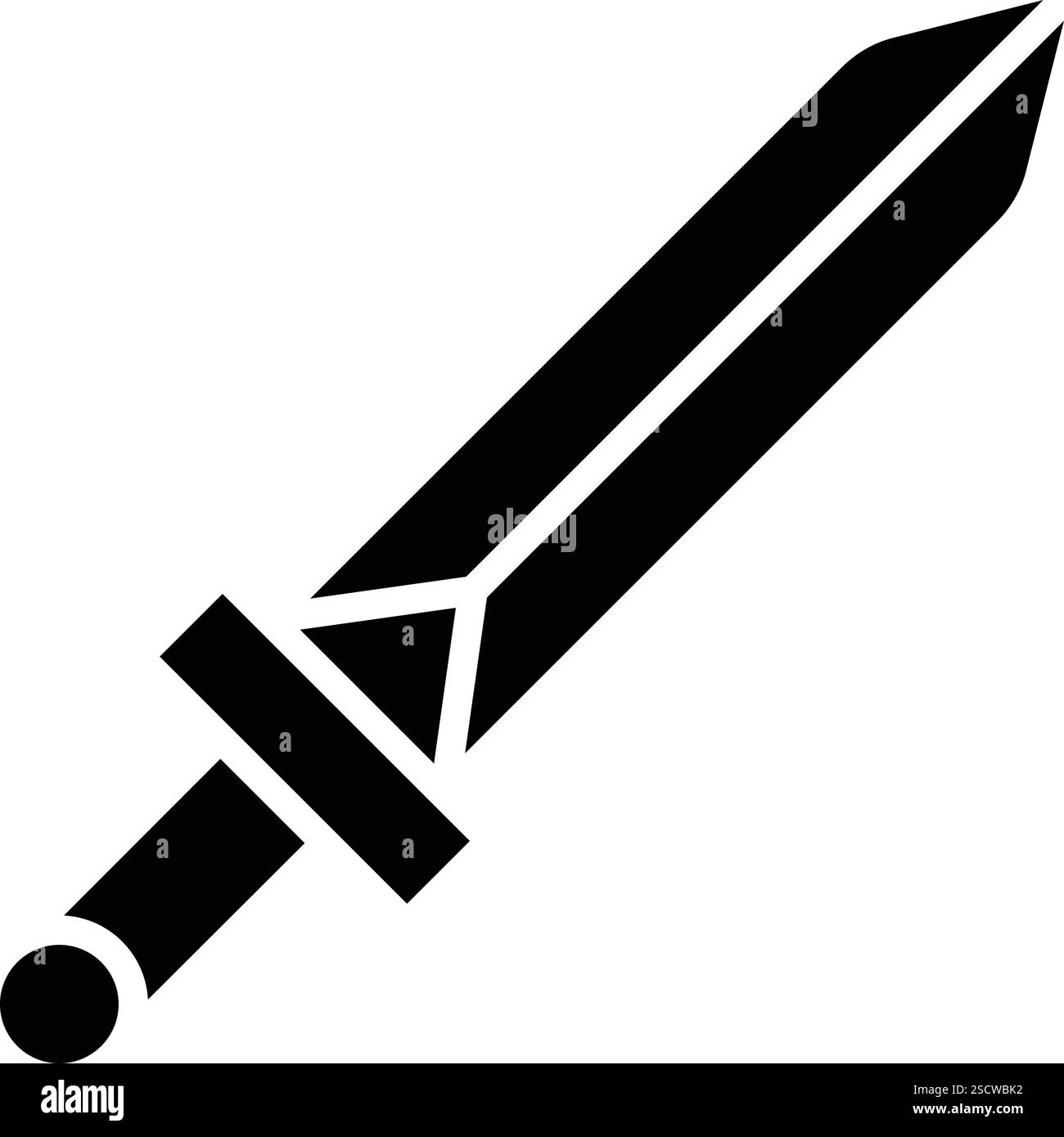 Sword vector icon Black and White Stock Photos & Images - Alamy