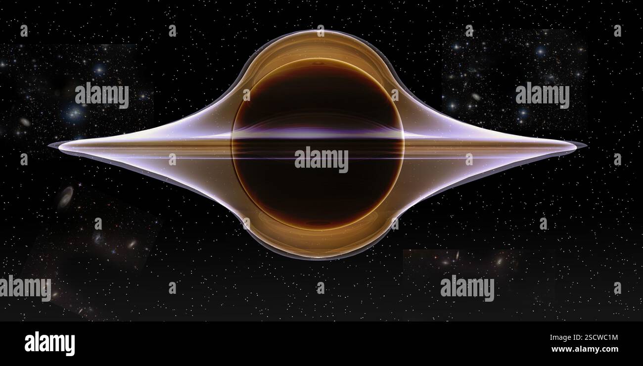 Black hole 3d illustration. A black hole forms when the core of a star ...