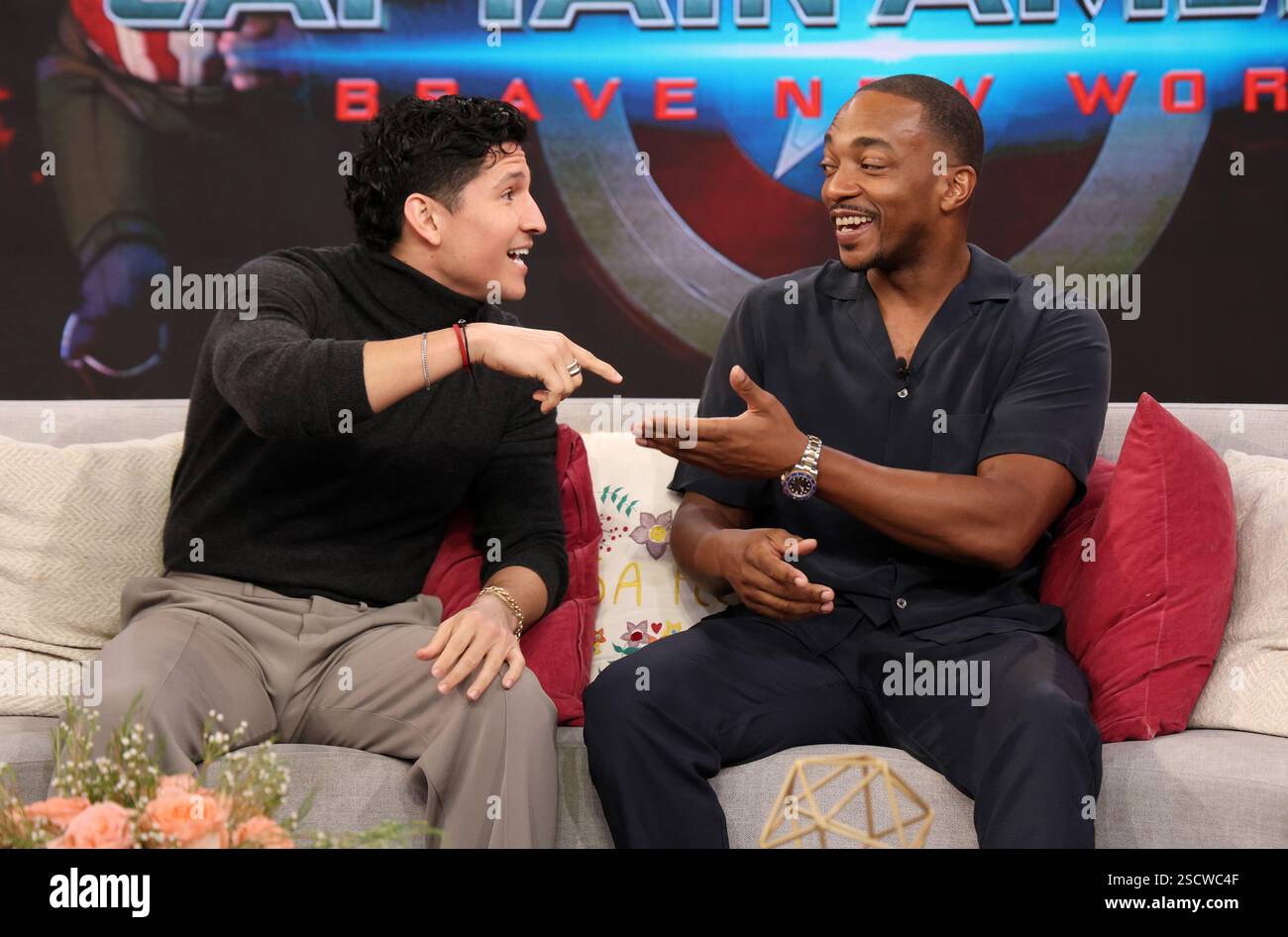 DORAL, FLORIDA - FEBRUARY 7: Daniel Ramirez and Anthony Mackie are seen ...