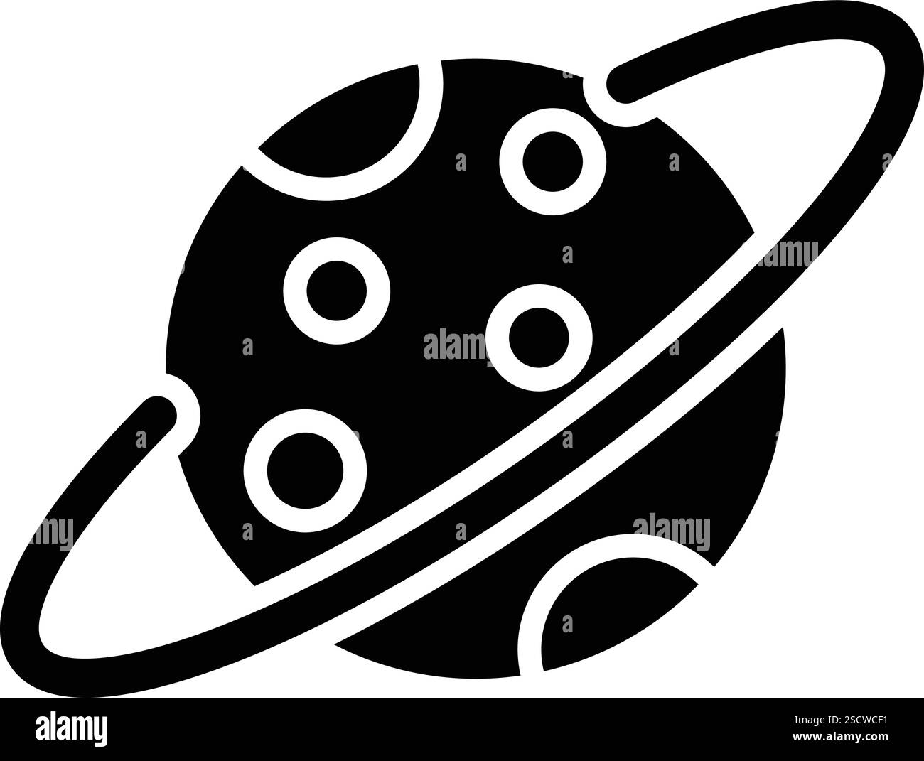 Saturn thin line icon Black and White Stock Photos & Images - Alamy