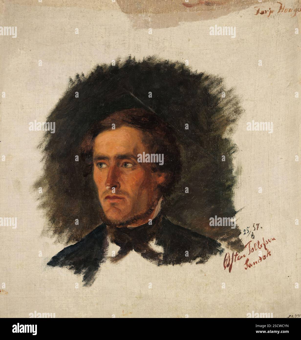 Portrait of the Farmer osten Tollefsen from Sandaak, 1857 Stock Photo ...