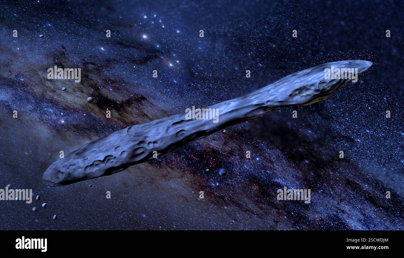 Illustration of the asteroid 1I/2017 U1 ('Oumuamua), discovered in ...