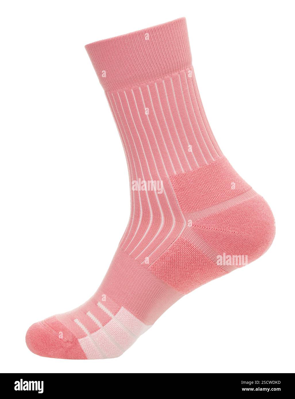 A single pink athletic sock designed for comfort and durability with ...
