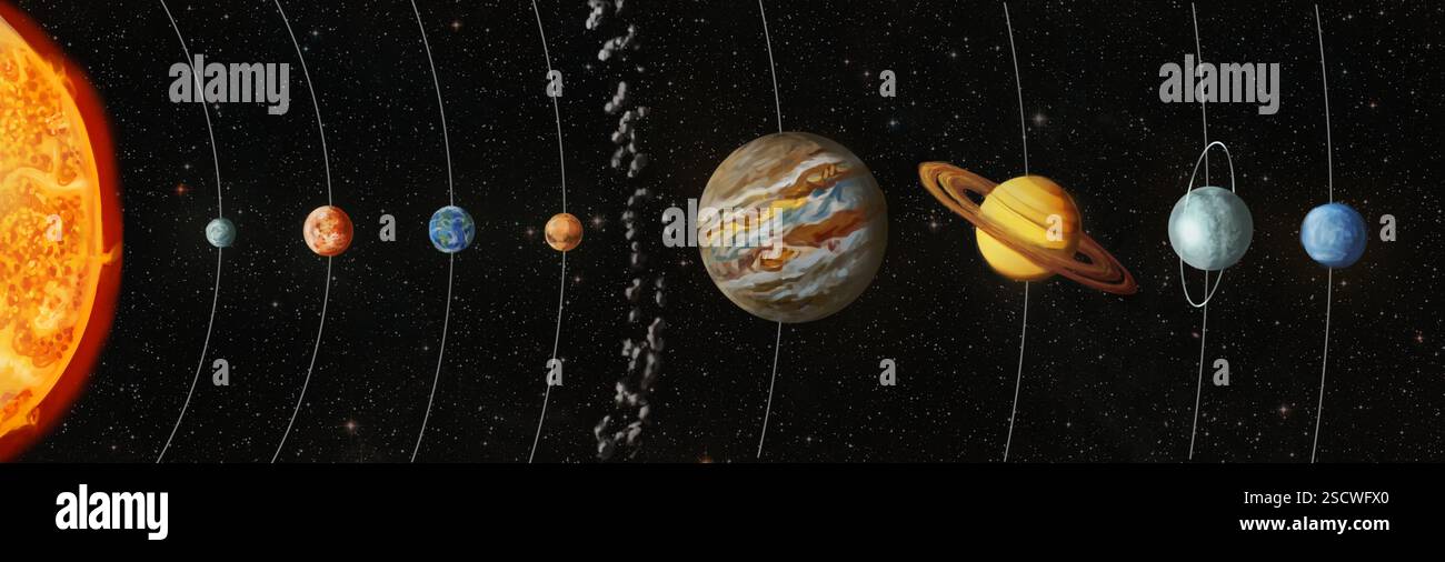 Illustration of the solar system Stock Photo - Alamy