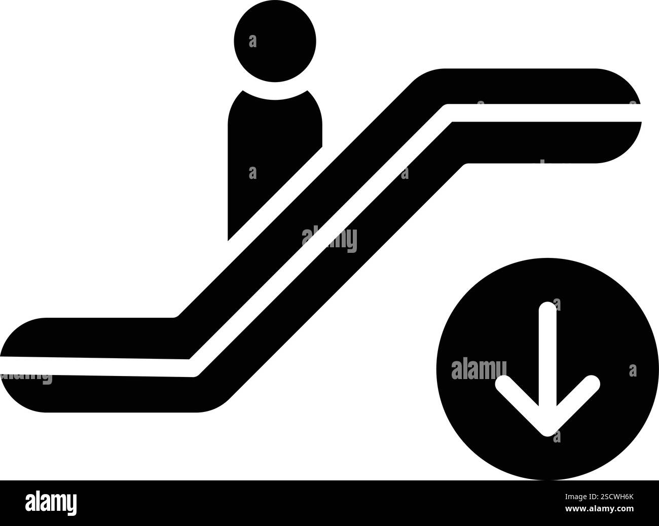 Escalator down Vector Icon Design Illustration Stock Vector Image & Art ...